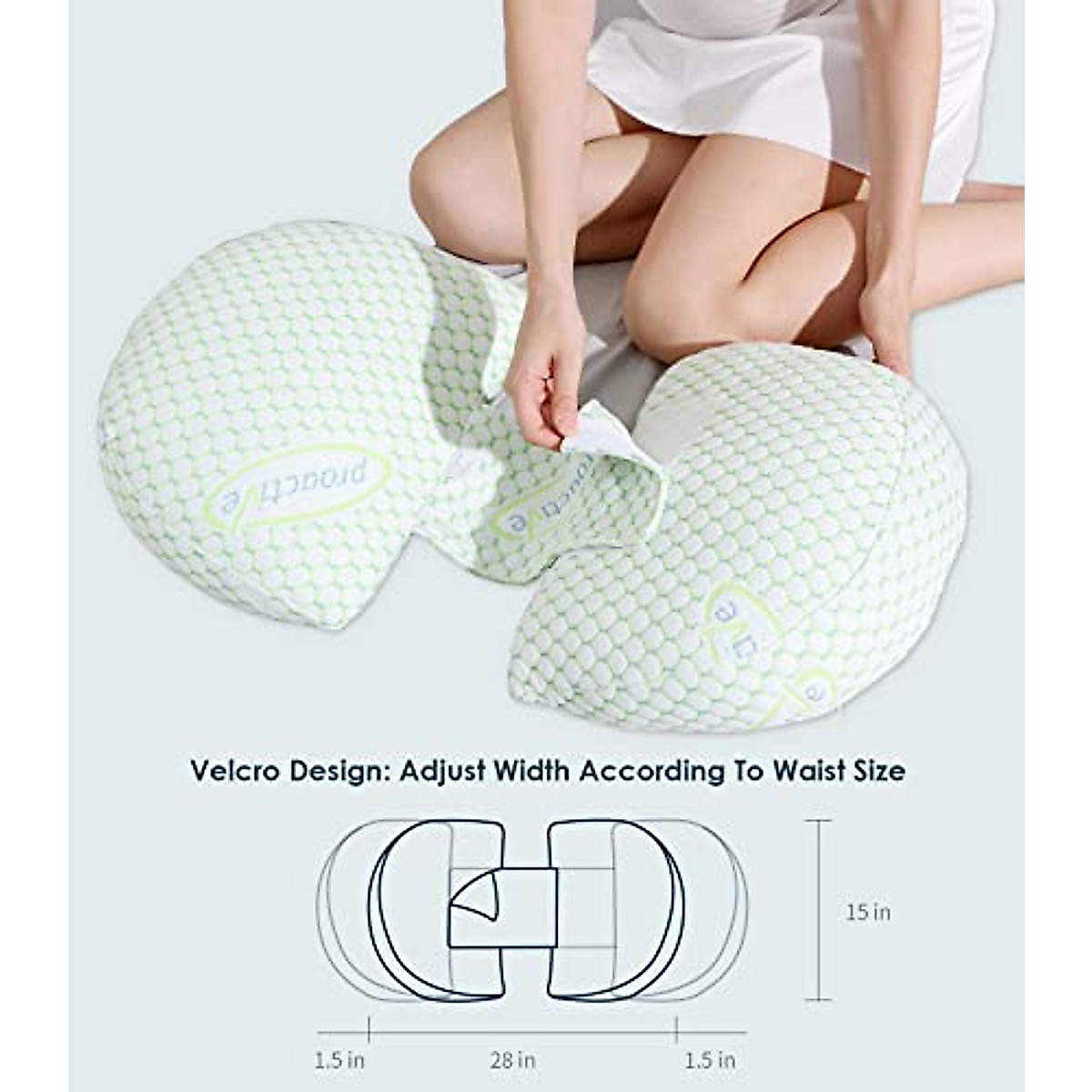 Oternal Pregnancy Pillows for Sleeping, Maternity Pillow for Pregnant Women, Body Pillow with Latex Filling, Wedge Pillow for Sleeping, Hips, Back Support with Removable Cover