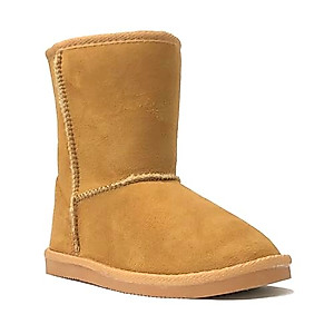 REDVOLUTION New Kids Classic Snow Boots Faux Fur Midcalf Outdoor Boots (Big Kid) (4030 camel, numeric_2)