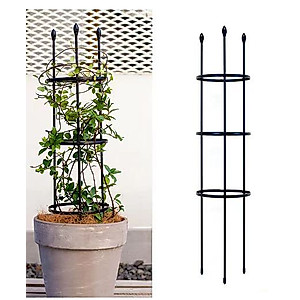 Black Plant Trellis Garden Trellis Clinging Roses Trellis Plant Cage Climbing Flower Support with Coating to Decorate Your Garden 2 Packs