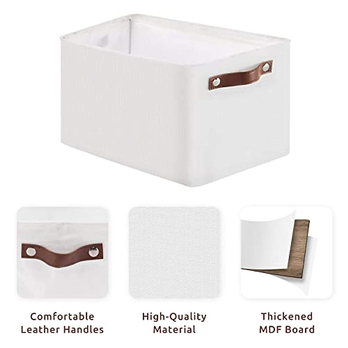 Large Storage Bins for Organizing Closet Shelf, 15 inch Collapsible Linen Storage Basket with Handles for Clothing, Dog Toy, Towel - Beige, 4 Pack