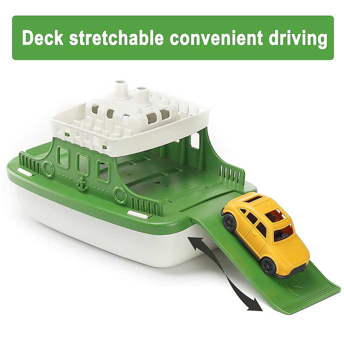 Bath Boat Toy,11 Piece Bath Boat Toy with 4 Mini Cars and 6 Boat Squirters,Floating Boat Toys for Bathtub Bathroom Pool Beach for Toddlers Boys Girls Kids