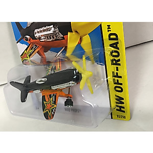 Hot Wheels 2015 HW Off-Road Mad Propz (Airplane) 92/250, Black and Orange