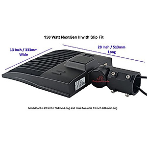 RuggedGrade 150 Watt LED NextGen III Parking Lot Light - 21,000 Lumen - 5000K - ARM Mount - Without photocell