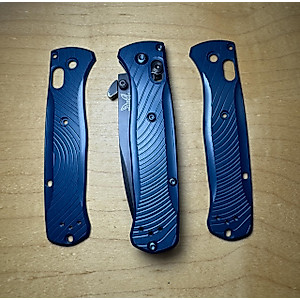 Generic Midnight Lagoon Blue, Billet Aluminum, Full Size Bugout, Topography side Scales, Gift for dad, Everyday Carry Knife Scales