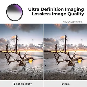 K&F Concept 77mm Soft GND8 (3 Stop) Lens Filter Soft Graduated Neutral Density Filter with 28 Multi-Layer Coatings for Camera Lens (Nano-X Series)