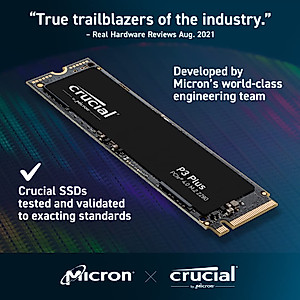 Crucial P3 Plus 1TB PCIe Gen4 3D NAND NVMe M.2 SSD, up to 5000MB/s - CT1000P3PSSD8