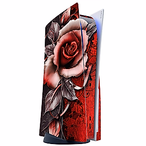 ITS A Skin Skins Compatible with Sony Playstation 5 Console Disc Edition - Protective Decal Overlay Stickers wrap Cover - Beautful Rose Design