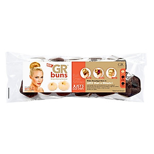 Goldrose Buns 2 Pieces Magic Hair Styling Styler Twist Ring Former Shaper Doughnut Donut Chignon Bun Maker Clip Hair Curler Accessory Small & Large (Brown)