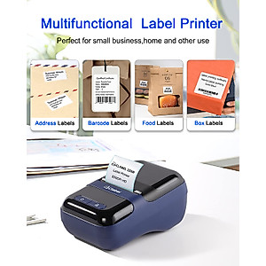 CLABEL Label Maker 300DPI, 230B Portable Barcode Label Printer for Address, Clothing, Retail, Jewelry, QR, Code, Small Business, Compatible with Android & iOS System Use for Home & Office, Black