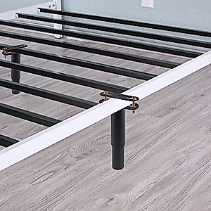 CUKE2BEET Height Adjustable Center Support Leg for Bed Frame, Bed Frame Slat Center Support Leg, Platform Bed Frame Replacement Legs Extra Bed Frame Support Legs (7.08"-13", Black 2 Pcs)