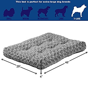 MidWest Homes for Pets Deluxe Dog Beds | Super Plush Dog & Cat Beds Ideal for Dog Crates | Machine Wash & Dryer Friendly, 1-Year Warranty,Gray, 48-Inch
