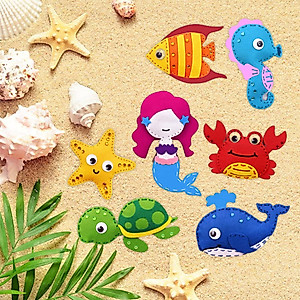 Felt Sewing Kit,8 Pcs Ocean Animals Sewing Kit Mermaid DIY Art Craft Felt Set Beginners Sewing Set for Boys and Girls Educational Gift