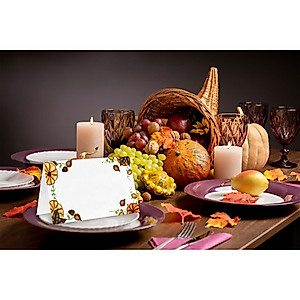 Thanksgiving Day Table Place Card, 25-Piece Tent Style Cards Set, Special Paper Easy-to-Write and Foldable, Seating Cards for Thanksgiving Day Party, Food Labels -G03