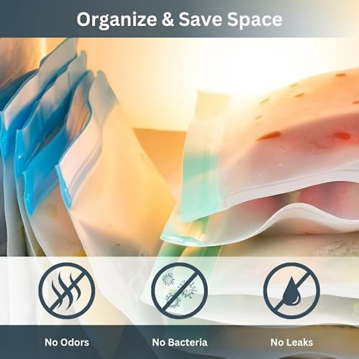 MHSEcoFriendly Meal Prep Storage Kit - 15 Reusable Freezer Bags, Baggy Rack, & 20 Strong Freezer Labels | BPA-Free, Leakproof, & Multipurpose Food Storage