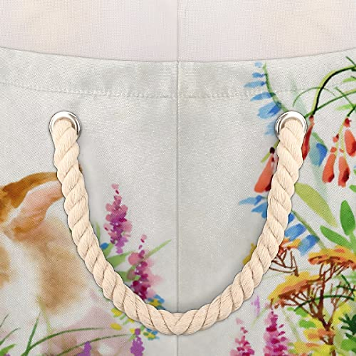 Easter Bunny Rabbit Eggs (12) Large Round Baskets for Storage Laundry Baskets with Handles Blanket Storage Basket for Bathroom Shelves Bins for Organizing Nursery Hamper Girl Boy