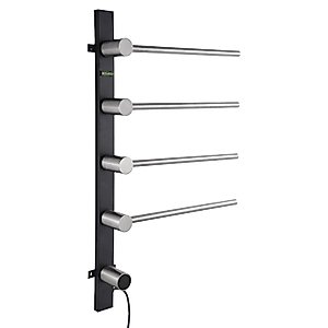 Wall Heated Towel Rack - Wall Mounted Electric Towel Rack for Bathroom | Temperature Control Heating Electric Drying Rack for Bathroom, Hotel, Apartment, Gym, and Kitchen