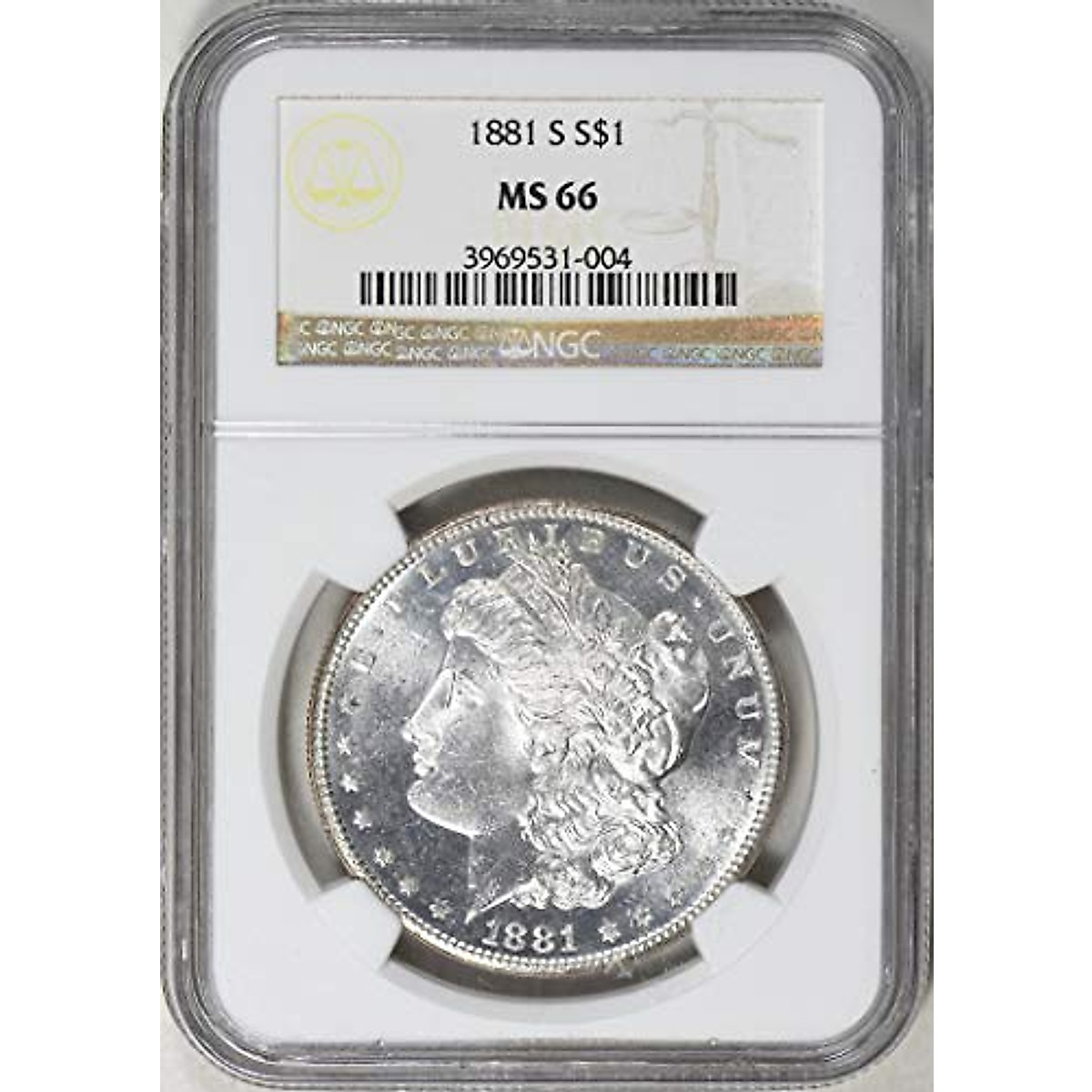 1881 S Morgan Silver Dollar 1881-S Morgan Silver Dollar NGC MS-66 $1 MS-66 NGC MS