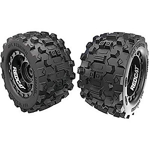 RER12485 Wheels & Tires 2pc Glued 3.15x5.90 Kaiju MT, Black