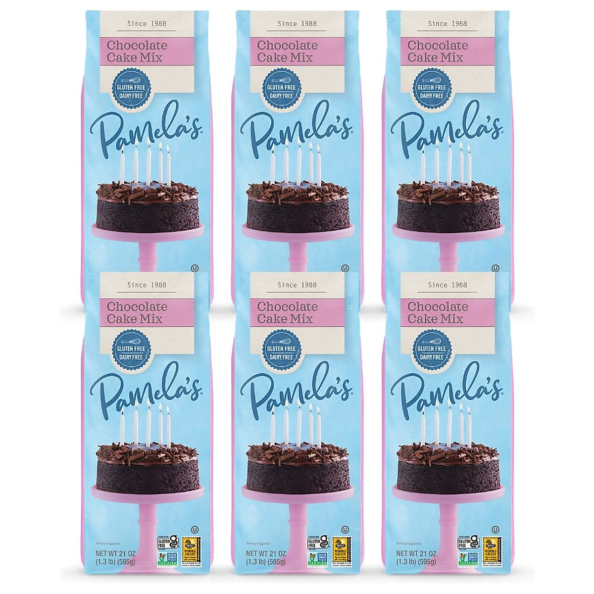 5 Savers Package:Pamela's Chocolate Cake Mix Gluten Free (6x21 Oz)