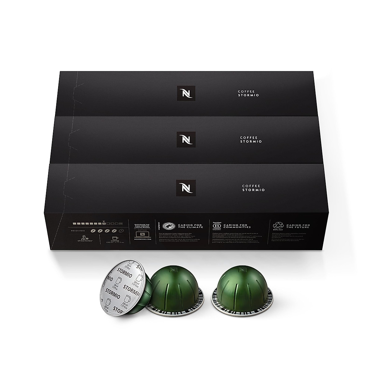 Nespresso Capsules VertuoLine, Stormio, Dark Roast Coffee, 30 Count Coffee Pods, Brews 7.77 Ounce (VERTUOLINE ONLY)