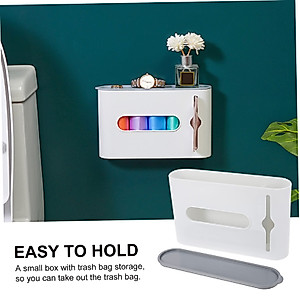 Housoutil 3 Pcs Box Garbage Bag Storage Box Wall Mount Shelf Food Wrap Dispenser Wall Garbage Bag Dispenser Plasticbag Holder Wall Mounted Shelves Car Mount Extractive Kitchen Paper White Pp