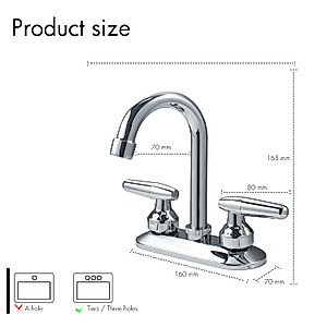 SOLVEX 2 Handle Bathroom Faucet 4 Inch Centerset Bathroom Sink Faucet,3 Hole Bathroom Faucet Chrome,Bathroom Basin Faucet with Deck Mounted Lever Handle,SP-40046