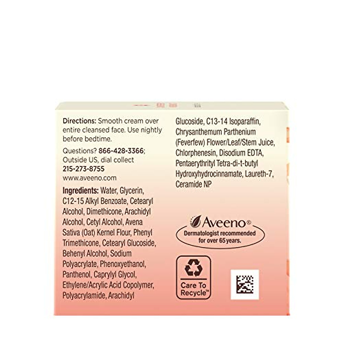 Aveeno Ultra-Calming Nourishing Night Cream, Fragrance Free, 1.7 Ounce