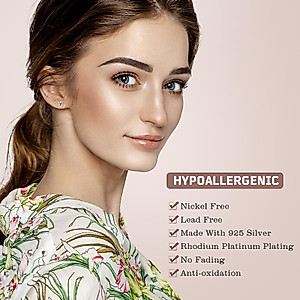 Moissanite Stud Earrings for Women Men, 1-6CT 6-Prong D Color Ideal Cut Lab Created Diamond Earrings with Certificate of Authenticity (3CT)