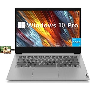Lenovo New IdeaPad 3i Business Laptop, 14" FHD Display, Intel Core i5-10210U, Windows 10 Pro, 8GB RAM 256GB SSD, WiFi, Webcam, Bluetooth, HDMI, 32GB Durlyfish USB Card