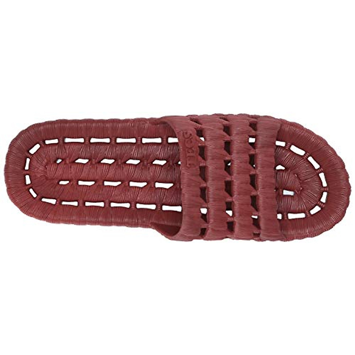 TECS Women's Flexible PVC Lightweight Relax Water Sandal | Open Toe Slipper with Drainage Hole for Beach, Showers, Dorms, & Outdoor