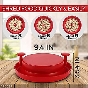Shred Machine Chicken Shredder Tool Twist - Beef Shredder Kitchen Gadget Durable Safe Red Chicken Shredder Tool Cleaning Brush - Pulled Pork Shredder Machine for Chicken Meat Chopper for Ground Beef