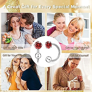 VDKIDKT Natural Birthstone Earrings for Women Teen Girls Small Huggie Half Hoop Earrings Tiny Cartilage Hypoallergenic Stud Screw Earrings (Silver, 5.May-Emerald)