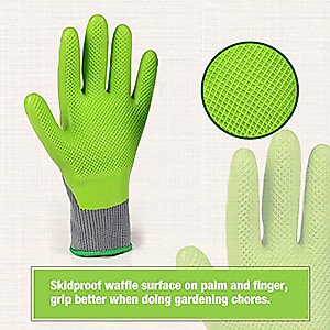 WORKPRO 6 Pairs Garden Gloves, Work Glove with Eco Latex Palm Coated, Working Gloves for Weeding, Digging, Raking and Pruning(M)