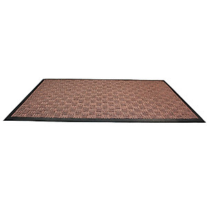 ULTRALUX Premium Indoor Outdoor Door Mat 35” x 59” Absorbent, Strong, Non-Slip Entry Rug Heavy Duty Rubber Backed Doormat, Brown Dirt Barrier Entrance Mat