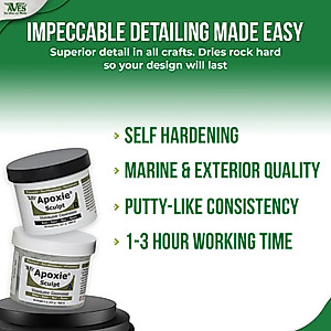 Apoxie Sculpt - 2 Part Modeling Compound (A & B) - 1 Pound, White/Stone White