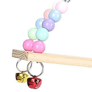 Chicken Swing, Pet Chicken Swing Toys with Natural Wooden Chicken Wooden Standing Swing Toys Hanging Perch with Bells for Medium Large Parrots HenToys
