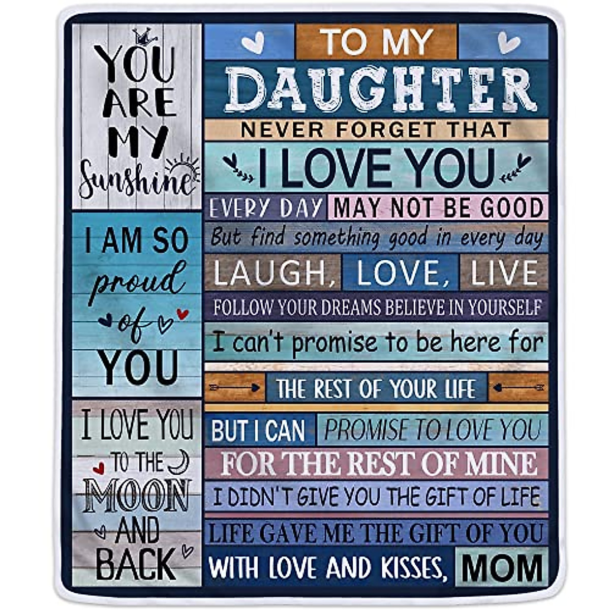 Hexagram Daughter Gift from Mom, Valentines Day Gifts for Daughters, Gifts for Daughter Blanket, Birthday Gifts for Daughter, Daughter Gifts for Birthday Graduation, to My Daughter Blanket 60"X50"