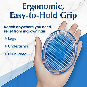 Dylonic Exfoliating Body Scrubber Brush Ingrown Hairs Treatment Exfoliator Razor Bumps Brush Loofta | Eliminate Shaving Irritation for Legs, Armpit, Bikini Line | Smooth Skin Solution for Men + Women