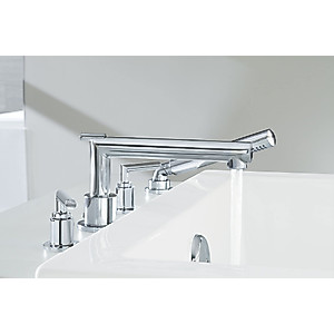 Moen TS93003 Arris 2-Handle Deck Mount Modern Roman Tub Faucet Trim Kit, Valve Required, Chrome