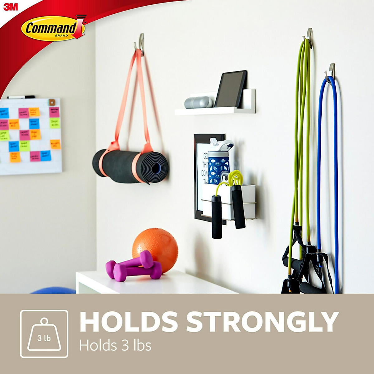 Command Modern Reflections Metal Hook, Medium, Brushed Nickel, 1-Hook, Great for dorm decor