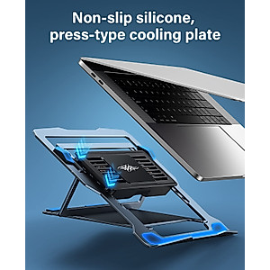 Laptop Stand, FOFOTOSS Adjustable Laptop Cooling Pad, Aluminum Laptop Cooler Stand for Desk, Multi-Angle Stand Compatible with MacBook Air Pro, All Notebooks 10-15.6" 【Semiconductor Refrigeration】