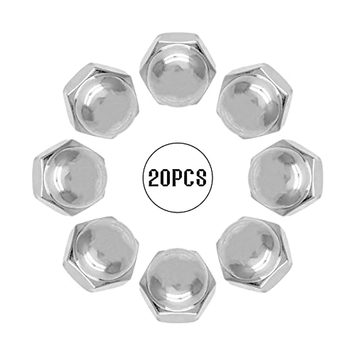 Piutouyar Acorn Cap Nuts Hex Nut 1/4-20, 304 Stainless Steel 18-8 Hex Dome Cap Nut (20Pcs)