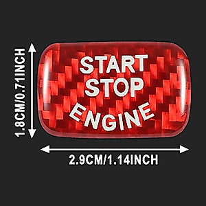 TOMALL Car Engine Start Button Cover Trim Compatible with Volvo XC60 S60 S80 Push Start Stop Button Ring Emblem Engine Ignition Keyless Cap Sticker for Car Carbon Fiber Interior Accessories Red Decor
