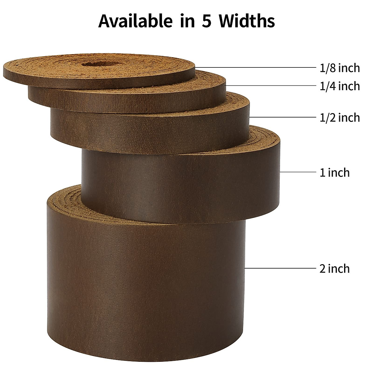 Ringsun 2 Inches Wide Flat Leather Straps for Crafts, Full Grain Leather Strips for Crafts, Tooling (2mm Thick 72.5 Inches Long Dark Brown)