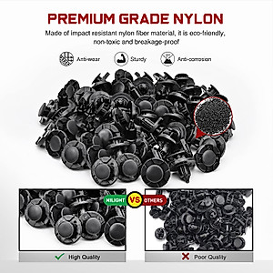 Nilight 100PCS Nylon Bumper Rivet Fender Clips OEM Replaces Nissan: 01553-093210 8mm,1PC Bonus Fastener Remover