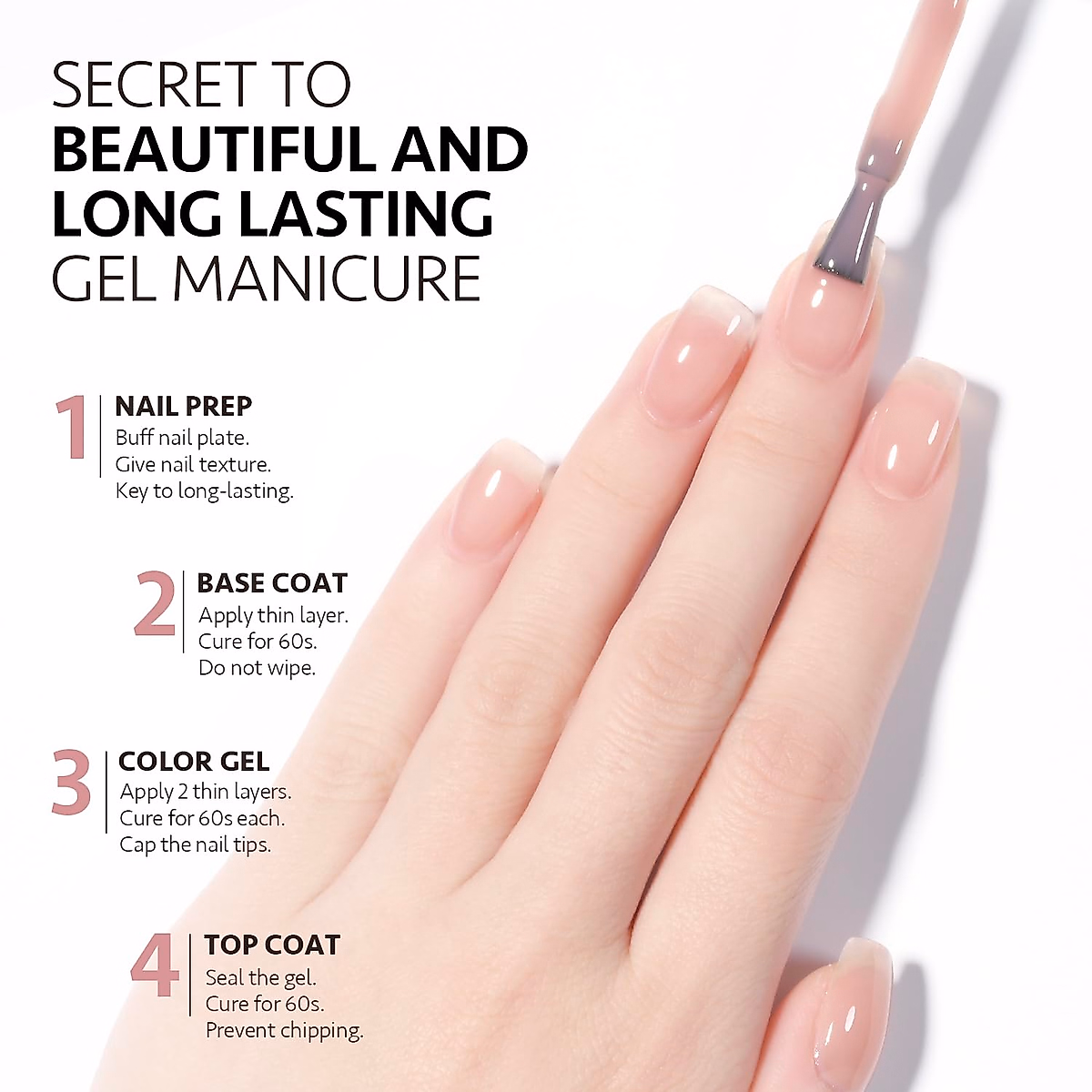 GAOY Jelly Nude Gel Nail Polish, 16ml Sheer Rose Pink Translucent Soak Off Gel Polish, UV Light Cure for Nail Art DIY, 1624 Ocean Song