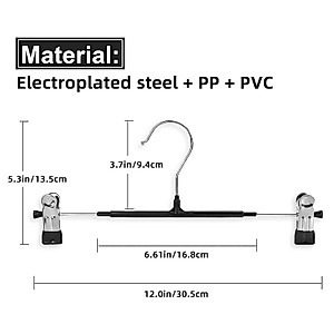 CAYUGIN-Non-Marking Anti-Slip Pants Hanger, Space-Saving Pants Clip and Skirt Clip, Jeans and Long Pants Hanger, Clothes and Pants Clip for Various Shorts and Casual Pants, Durable. (20, White)