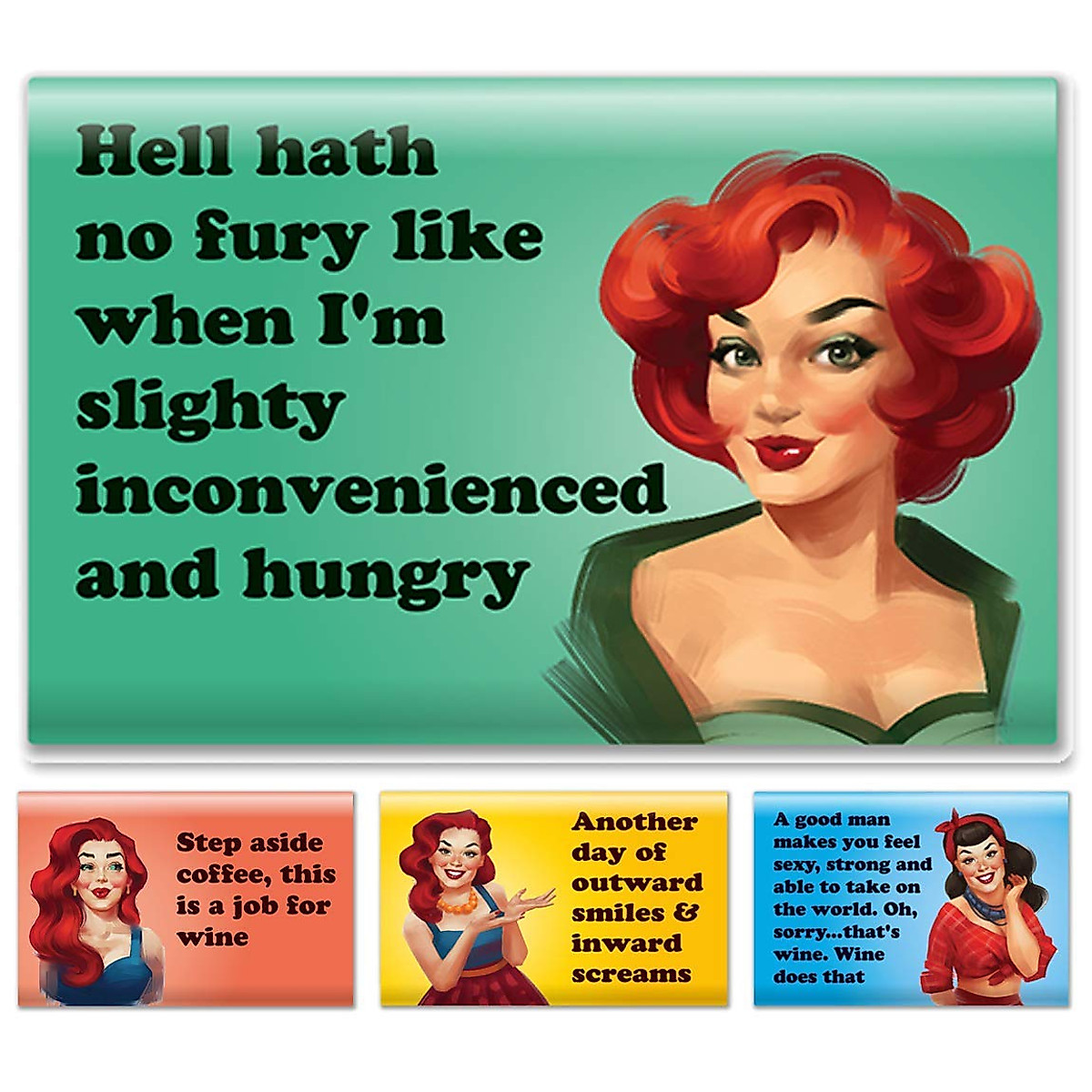 4 Pack Refrigerator Magnets - Funny Fridge Magnet - Perfect Housewarming Gift, or Gift for Women Friends