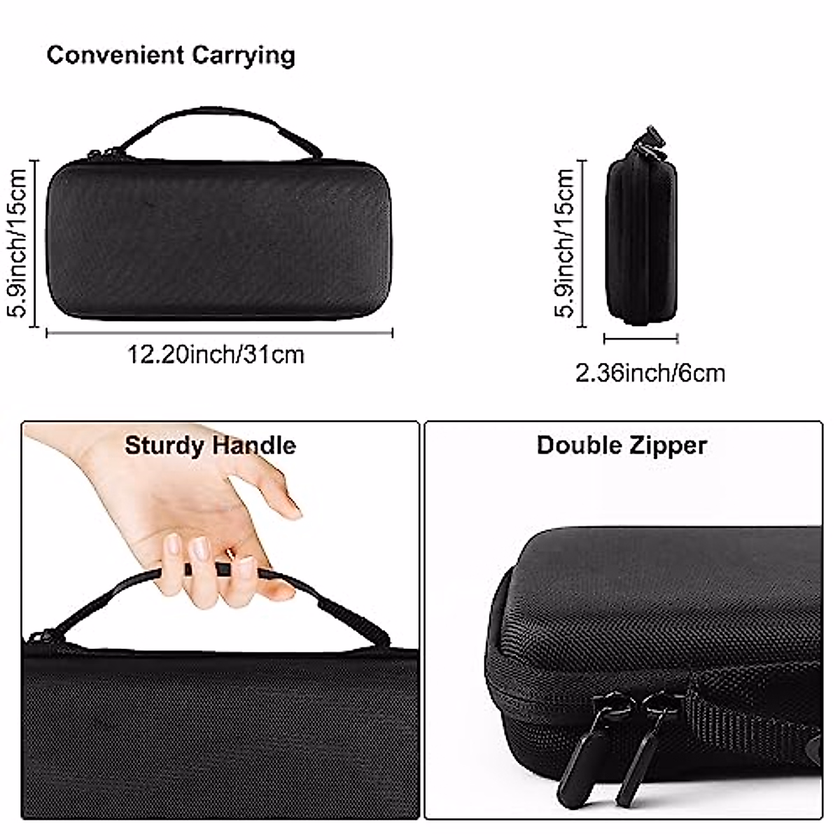 Jusy Carry Case Compatible with ASUS ROG Ally Handheld 7 inch 2023, Thickened Anti-Scratch Portable Shockproof Protective Storage Bag, Fit for Travel and Home Storage (Black)