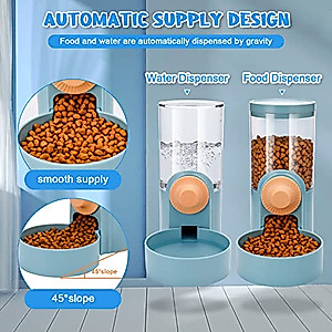 Jspupifip 35oz Rabbit Automatic Food Water Dispenser,Hanging Pet Food Water Dispenser Cage Automatic Feeder Set for Small Cats Dogs Rabbit Chinchilla Guinea Pig Hedgehog Ferret(Green)